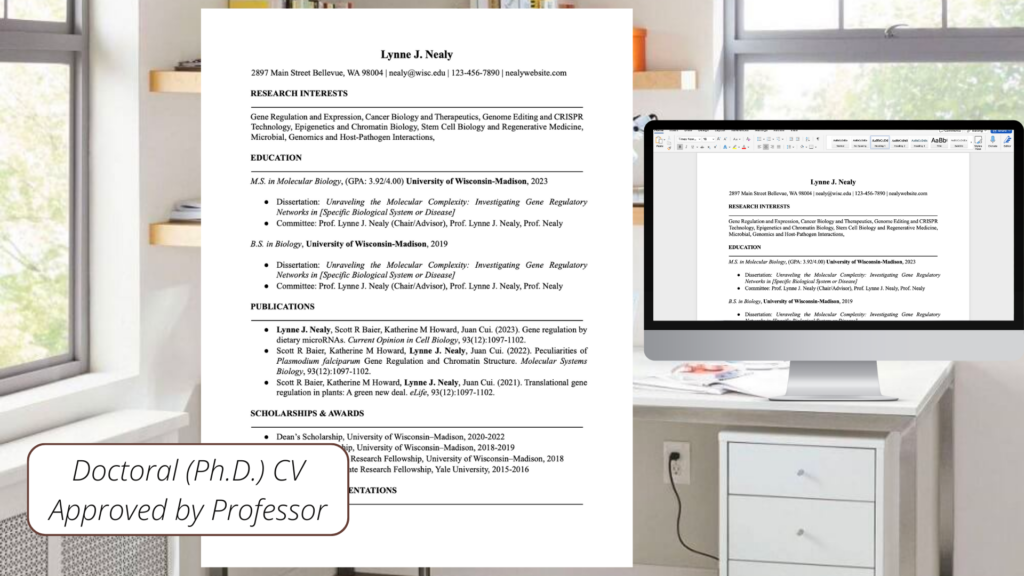 Ph.D. CV Template and Cover Letter Template - FriendlyWorkflow