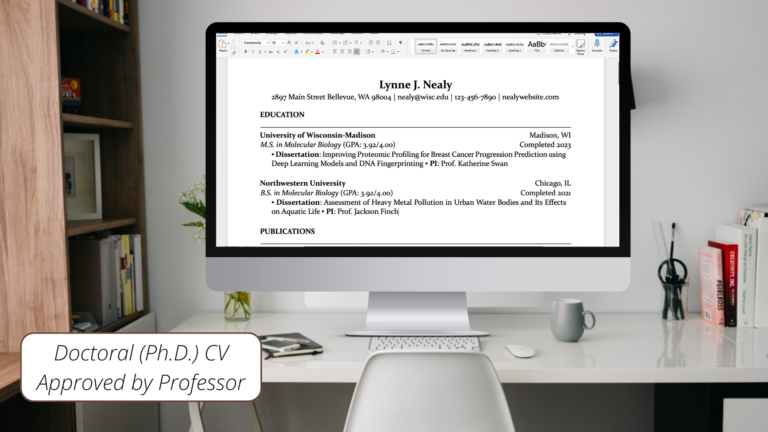 Ph.D. CV Template & Cover Letter Template - FriendlyWorkflow