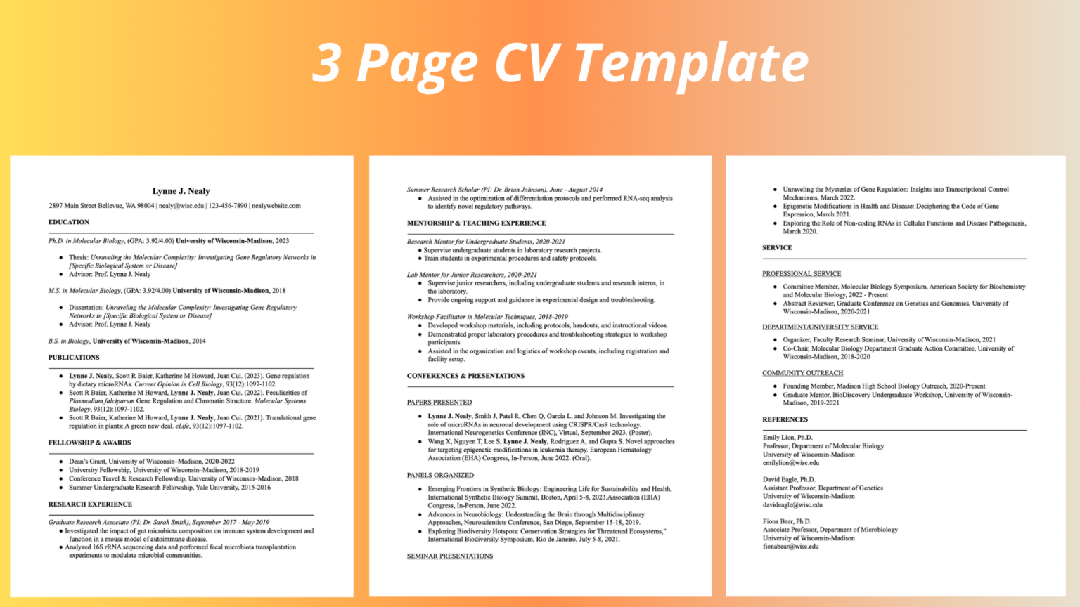 Postdoctoral Job CV & Cover Letter Template - FriendlyWorkflow