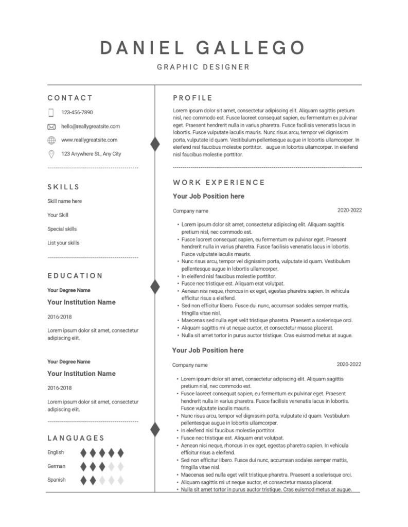 Graphic Designer Resume Template - FriendlyWorkflow